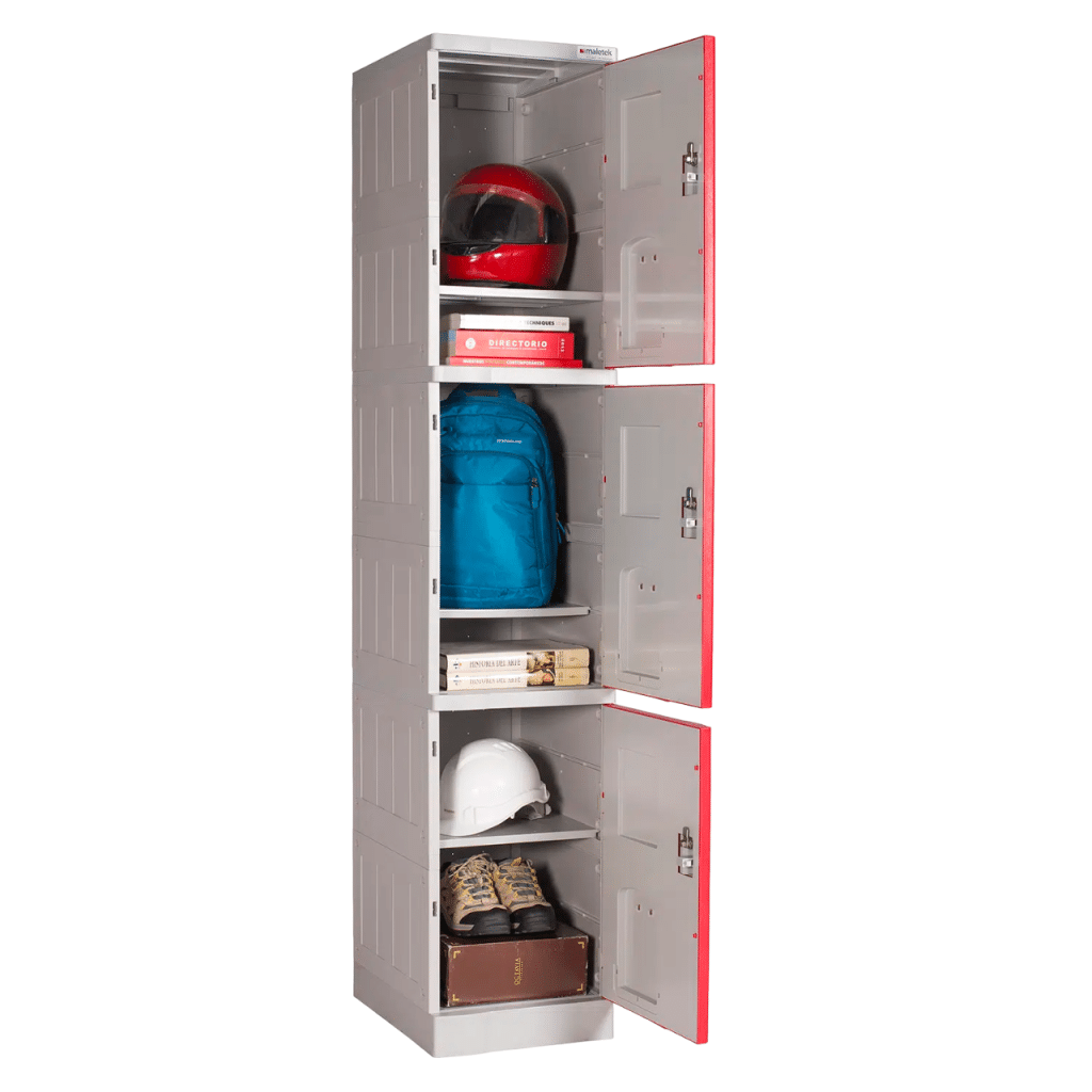 Locker Plástico ABS 3 puertas rojo | Grupo Sumar